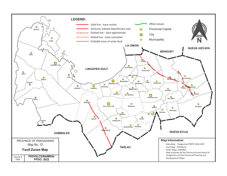 Pangasinan Fault Zones Map 2022 | PDF
