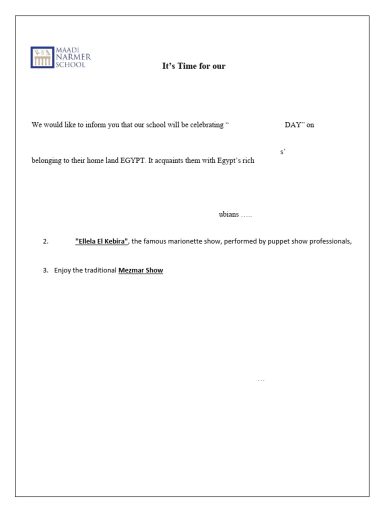 Egyptian day letter 2023 | PDF Egyptian day letter 2023 | PDF