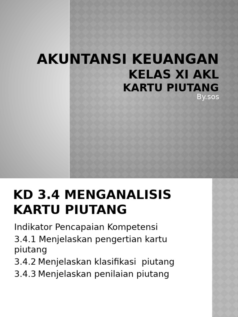1.materi Pelajaran KD 3.4 Menganalisis Kartu Piutang | PDF