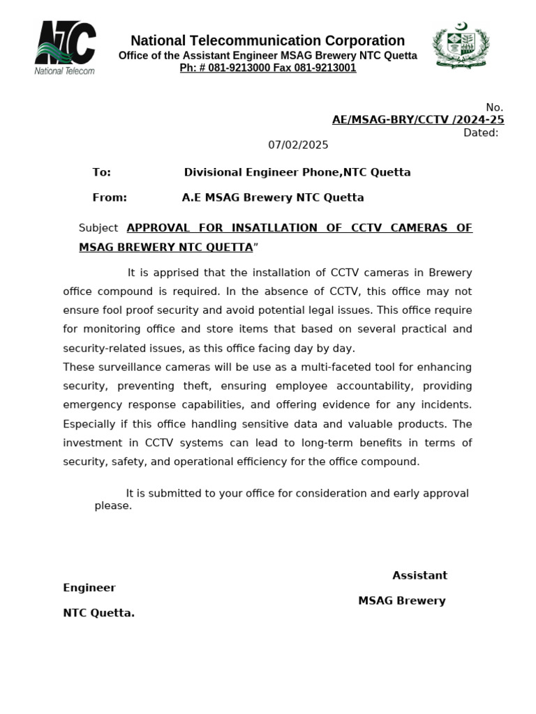 CCTV Approval | PDF