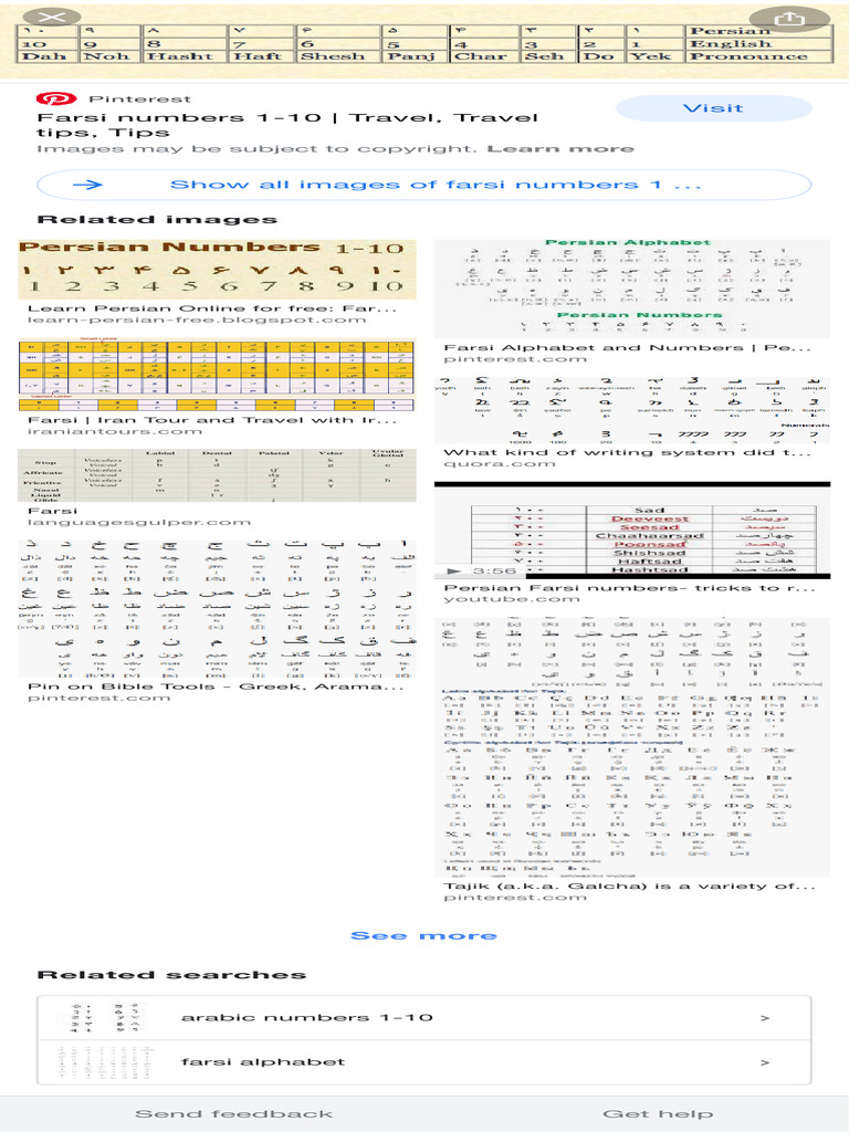 farsi numbers 1 to 10 - Google Search | PDF | Persian Language ...