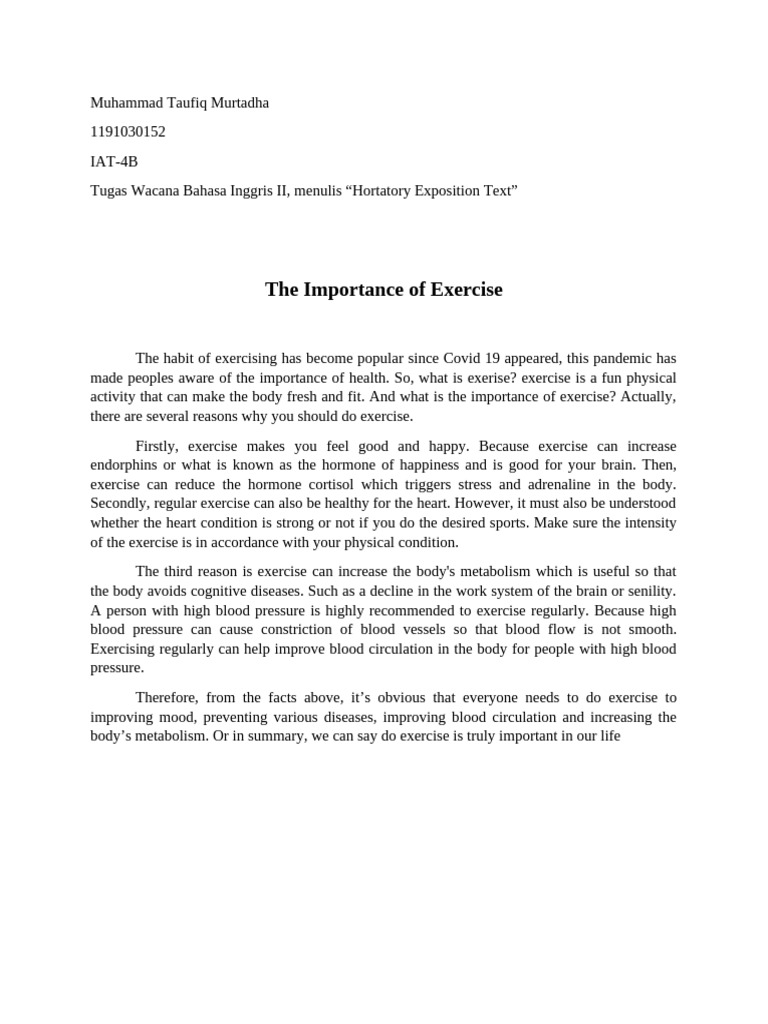 Tugas Hortatory Exposition Text (M. Taufiq Murtadha, 1191030152, IAT-4B ...
