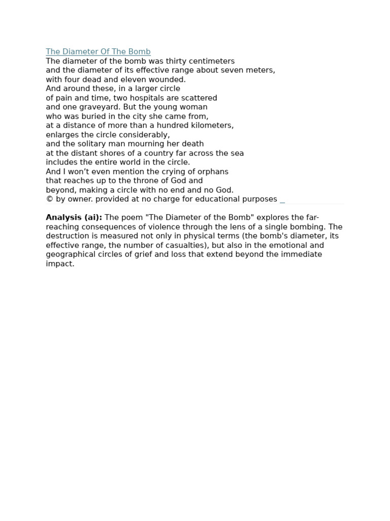 Impact of Violence: The Bomb's Radius | PDF