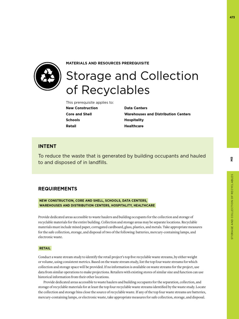Recyclables Storage and Collection Guide | PDF | Recycling | Waste