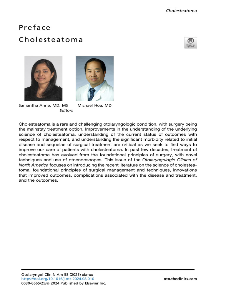 Cholesteatoma 2024 Otc | PDF | Otorhinolaryngology | Surgery