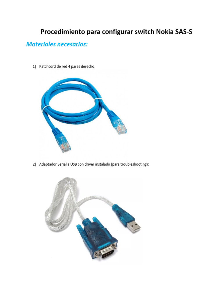 Configuración Switch Nokia SAS-S: Guía Paso a Paso | PDF | Archivo de ...