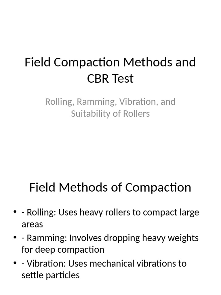 Field Compaction CBR Test | PDF