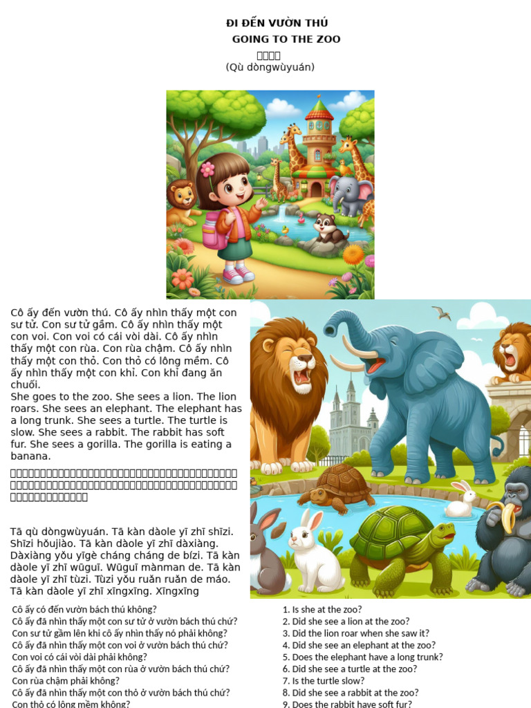 Going To The Zoo | PDF