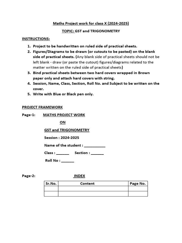 X Board Maths Project | PDF | Trigonometry | Mathematics