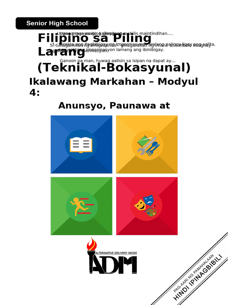 FPL - TVL - q2 - Mod4 - Anunsyo, Paunawa at Babala | PDF