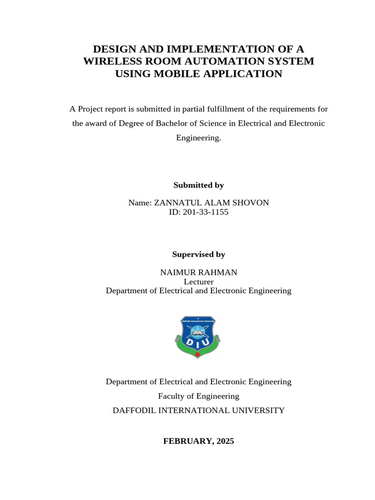 EEE 400 Final Report Format | PDF | Methodology | Project Management