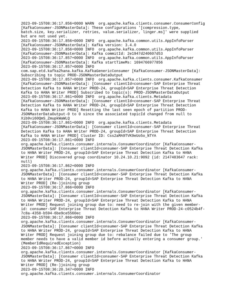 Kafka Consumer Log: Configuration and Group Rebalancing | PDF ...