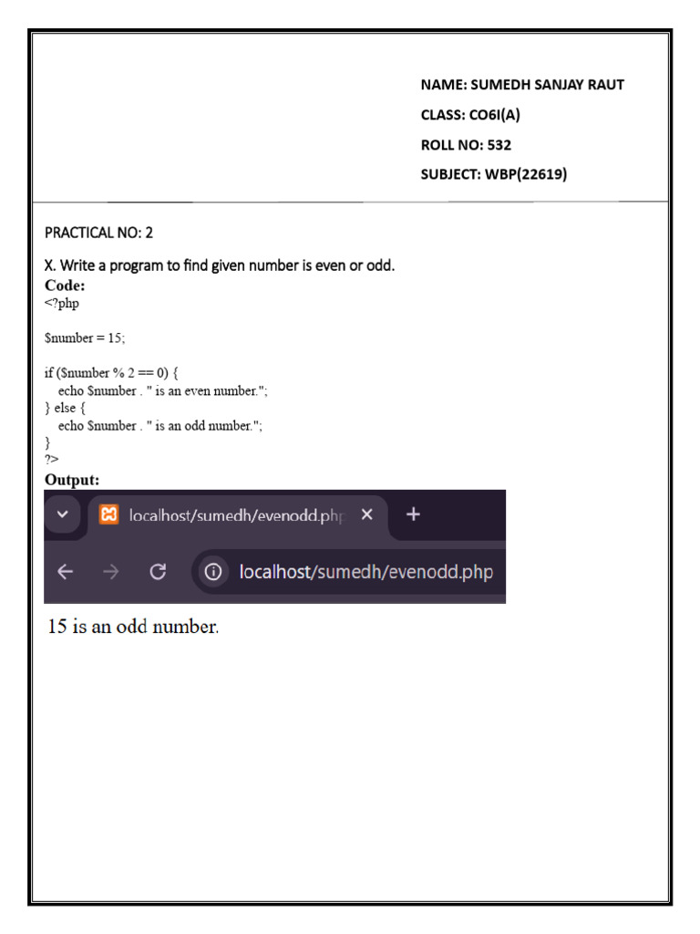 PHP Programming Exercises | PDF