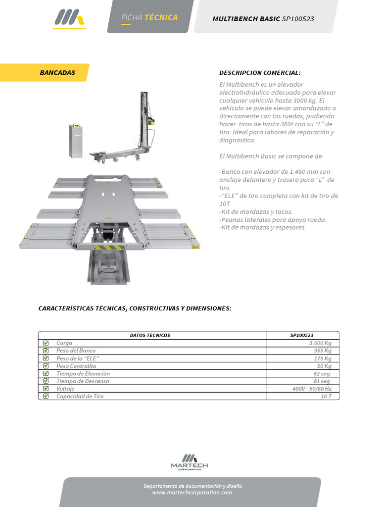 SP100523 - Bancada Multibench Basic | PDF | Vehículo de motor | Vehículos