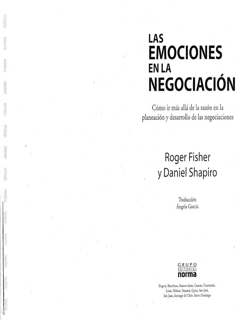Roger Fisher - Shapiro - Las Emociones en La Negociacion-1 | PDF