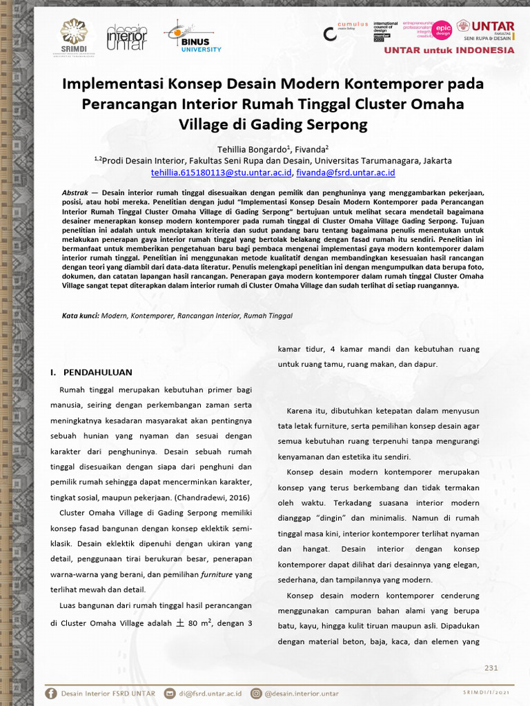 Implementasi Desain Kontemporer Interior | PDF