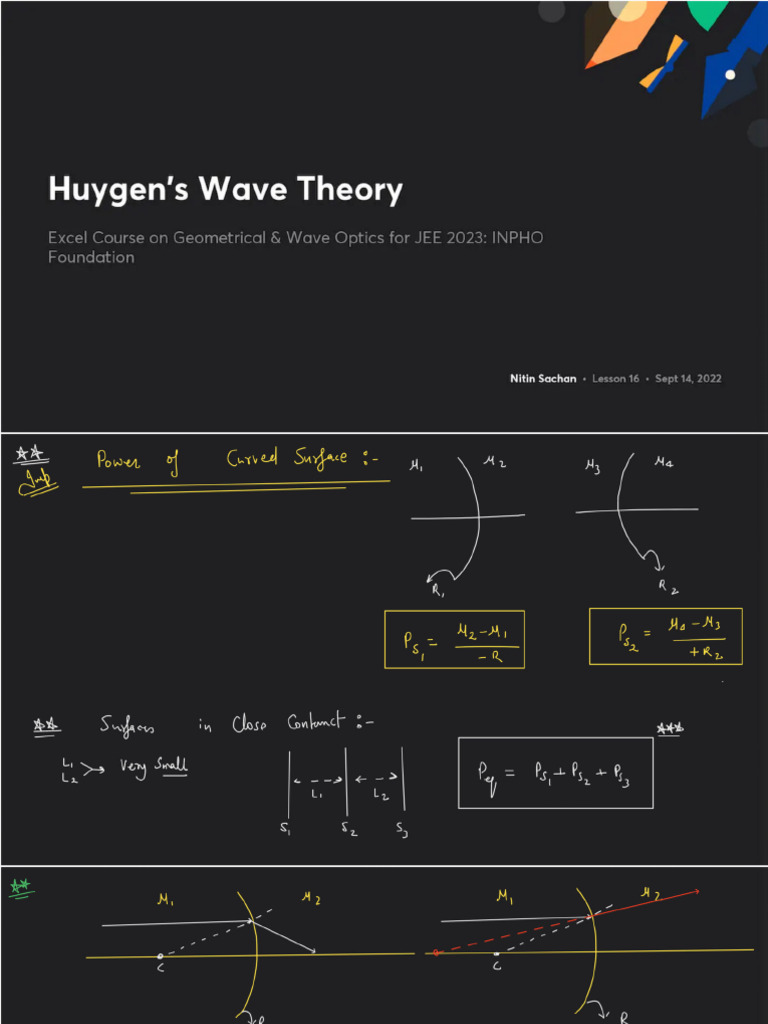 Huygens Wave Theory With Anno | PDF