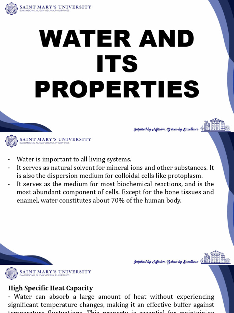 Water and Its Properties | PDF | Water | Osmosis