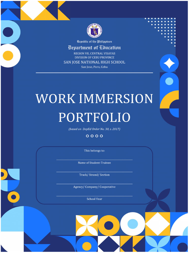 Work Immersion Portfolio | PDF | Curriculum | Leadership