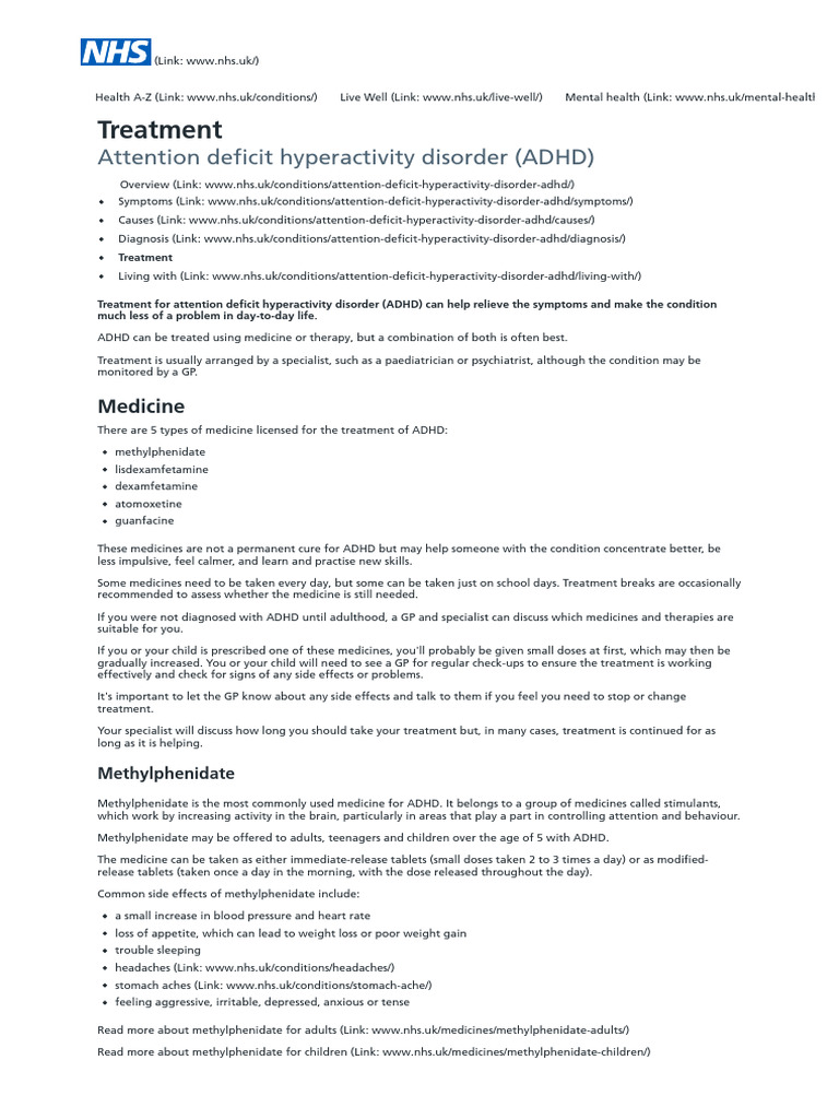 ADHD | PDF | Attention Deficit Hyperactivity Disorder | Cognitive ...