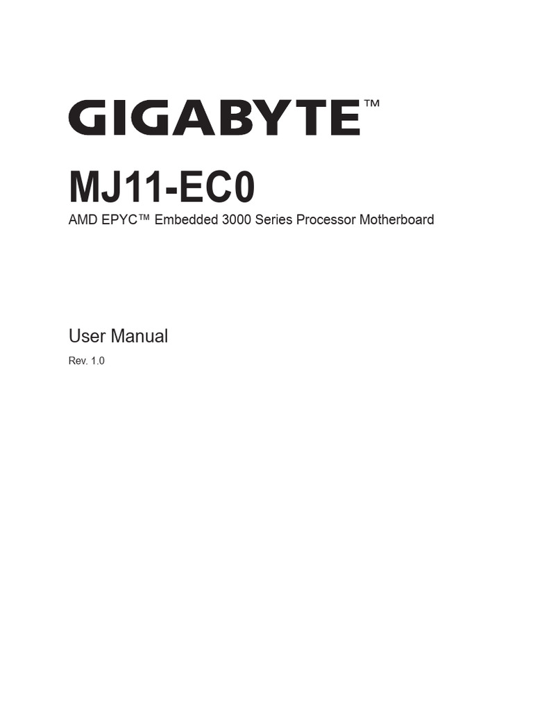 Server Manual MJ11-EC0 e v10 | PDF | Bios | Menu (Computing)
