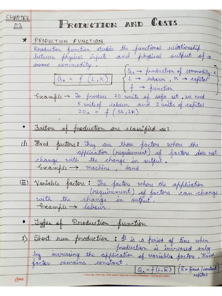 Production Function | PDF