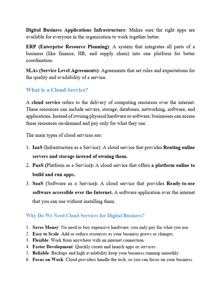 Digital Business Applications Infrastructure | PDF