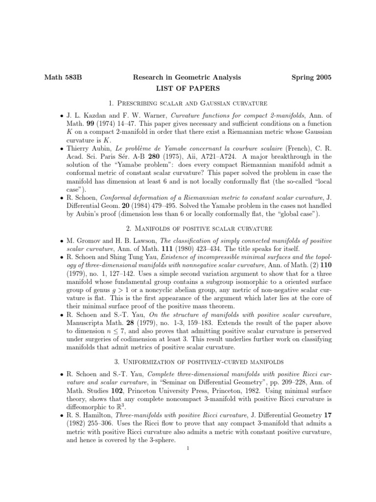 Lees Greatest Hits Diff Geom List | PDF | Manifold | Partial ...