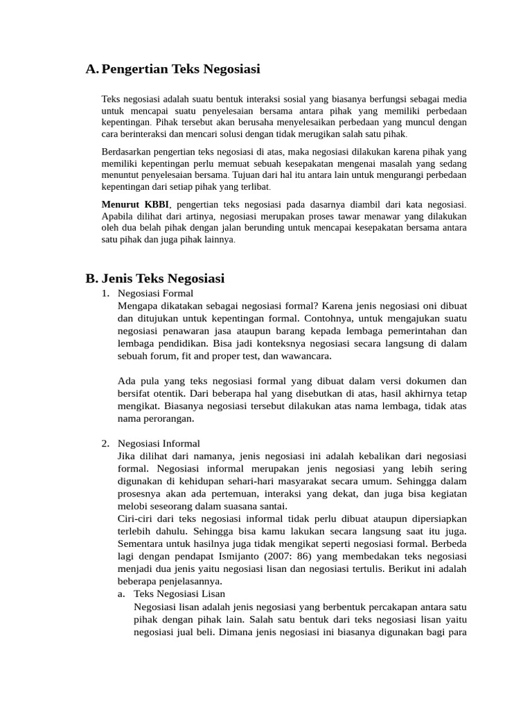 Panduan Lengkap Teks Negosiasi | PDF