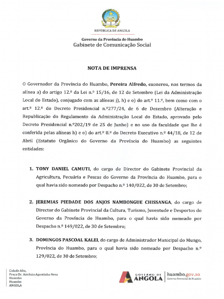 Nota de Imprensa 20.01.2025 | PDF