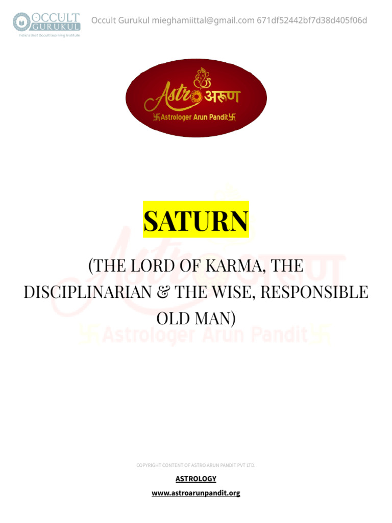 1-SATURN Astrology Notes by AAP | PDF | Planets In Astrology | Horoscope