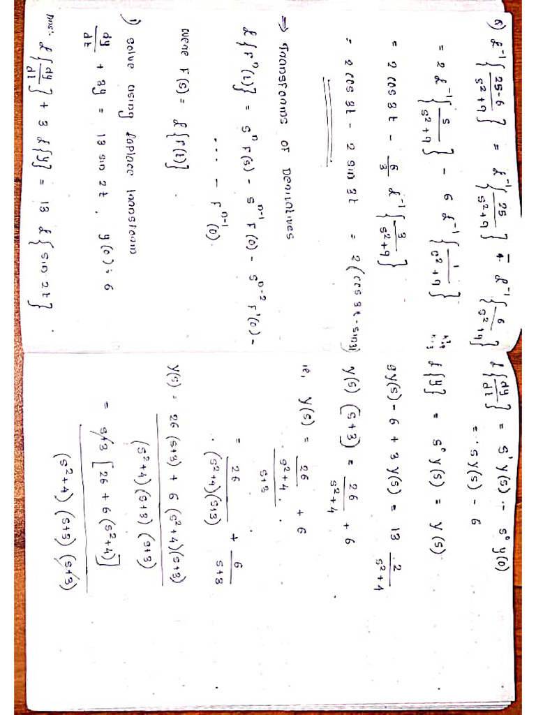 Transform of Derivatives | PDF