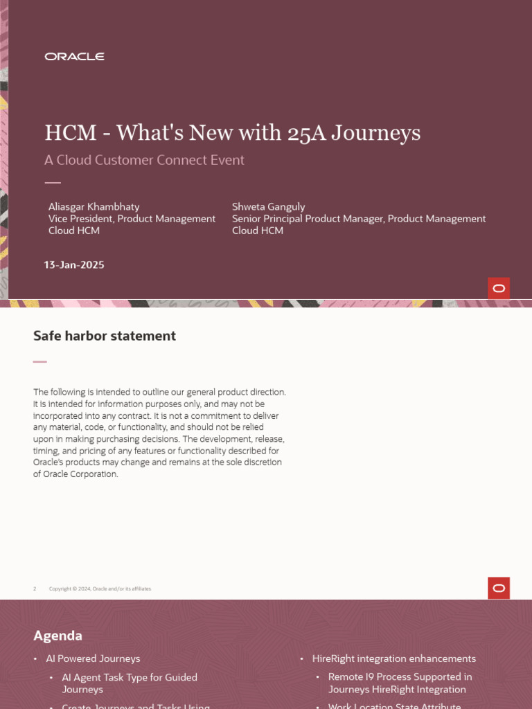 HCM - Oracle Journeys - New Features in Release 25A | PDF | Oracle ...