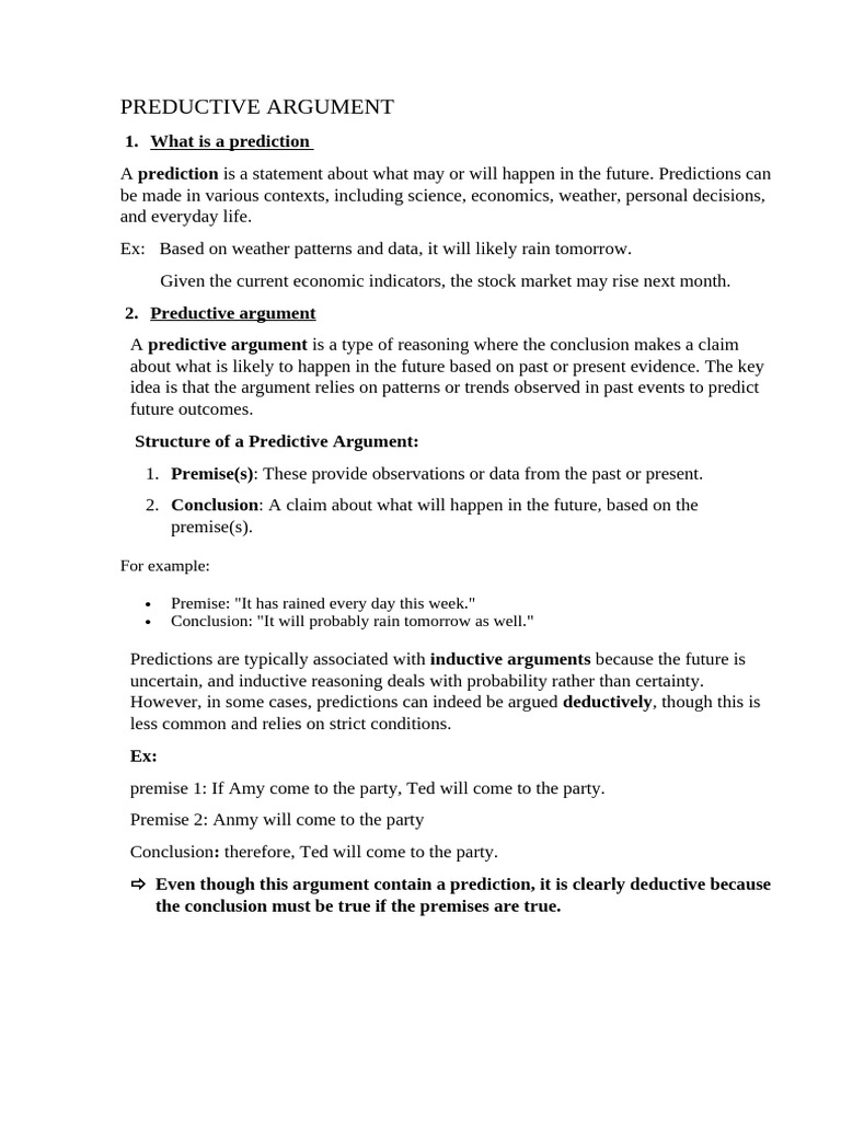 Preductive Argument | PDF