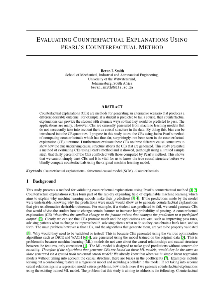 2023 Evaluating Counterfactual Explanations Using Pdf Causality Machine Learning