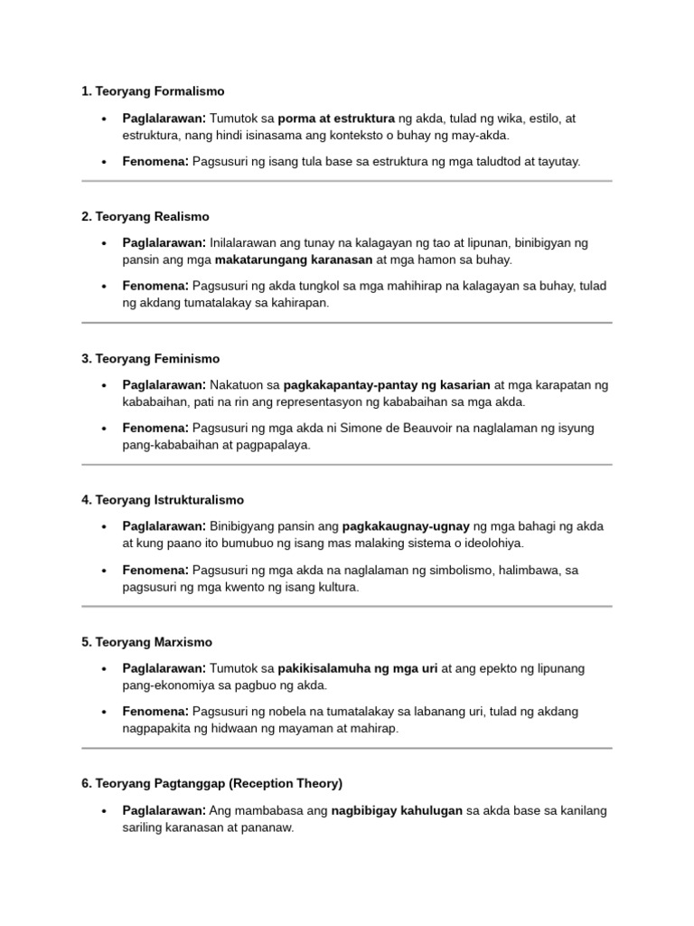 Fil 11 - Teoryang Pampanitikan | PDF