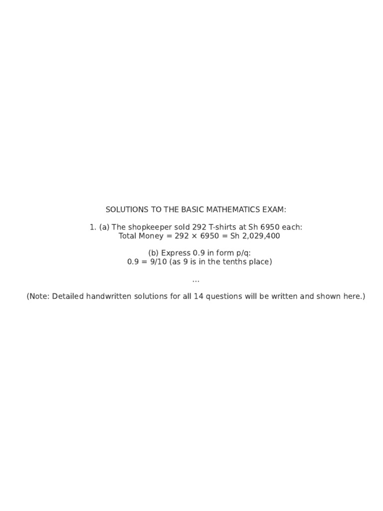 B Math Solutions Placeholder | PDF