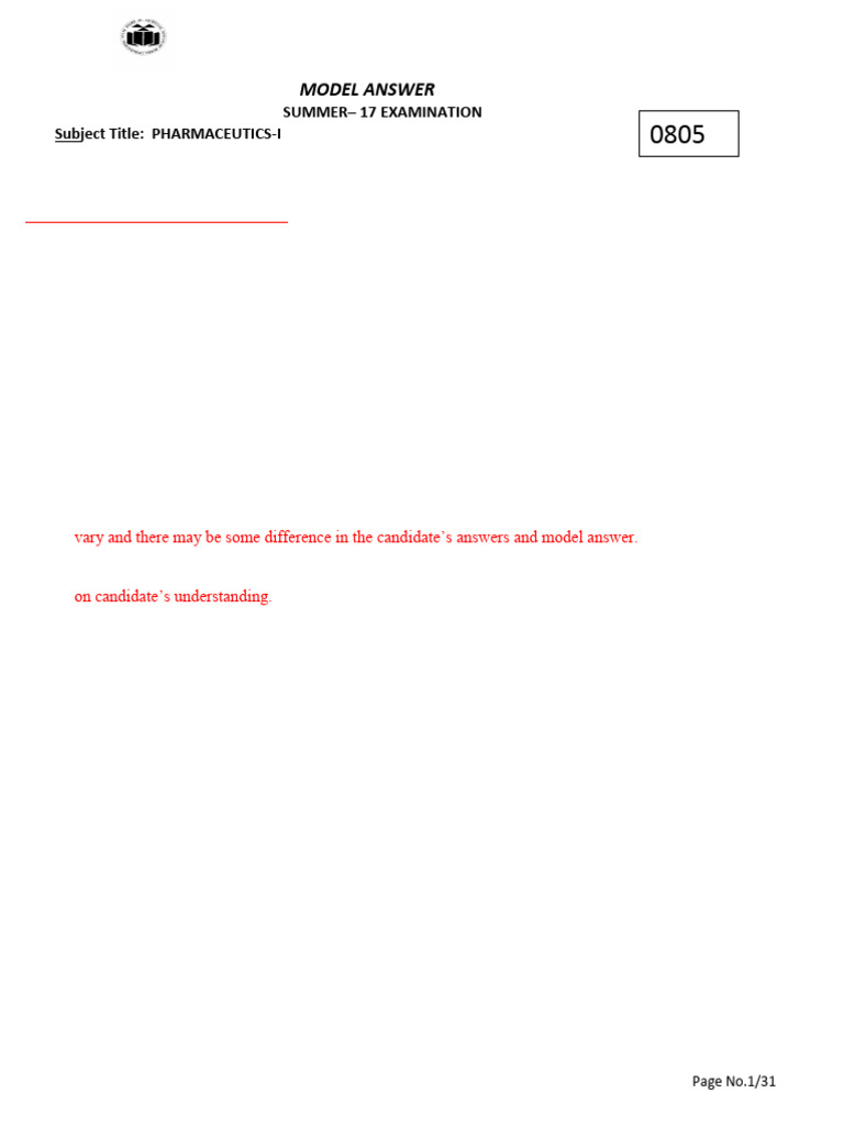 Model Answer: Important Instructions To Examiners | PDF | Mill ...