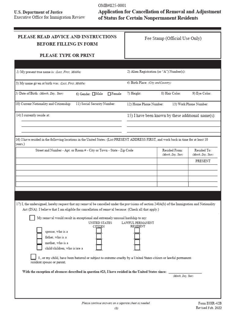 EOIR-42B Jonhy | PDF | Military Discharge | Marriage