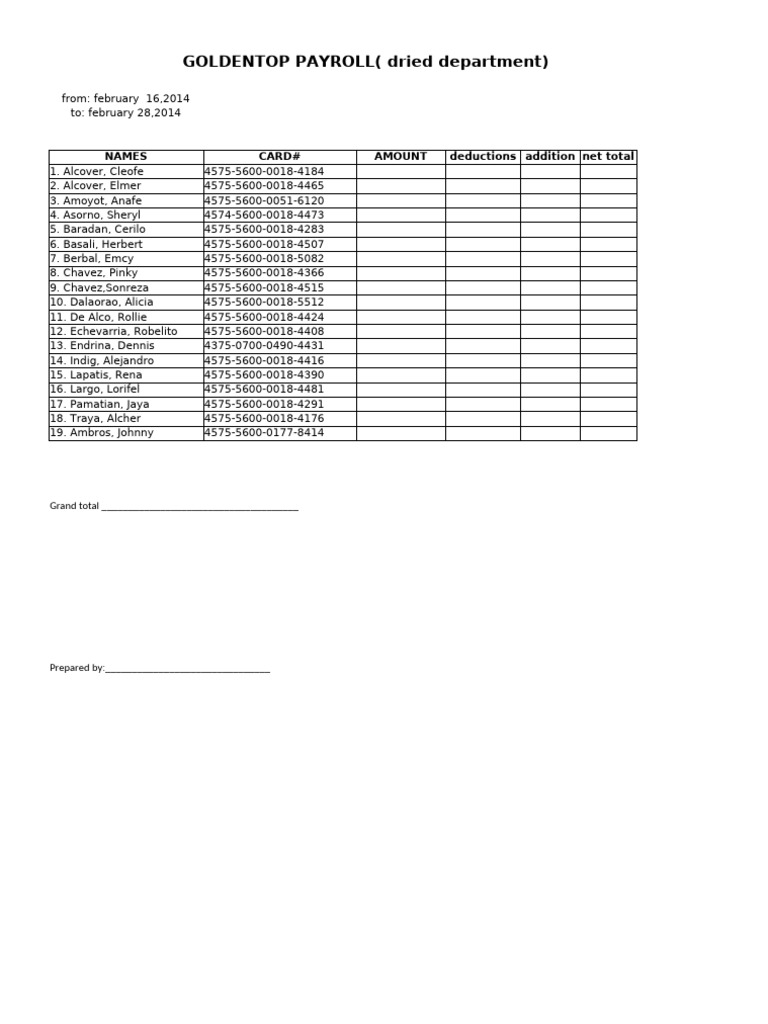 payroll report | PDF