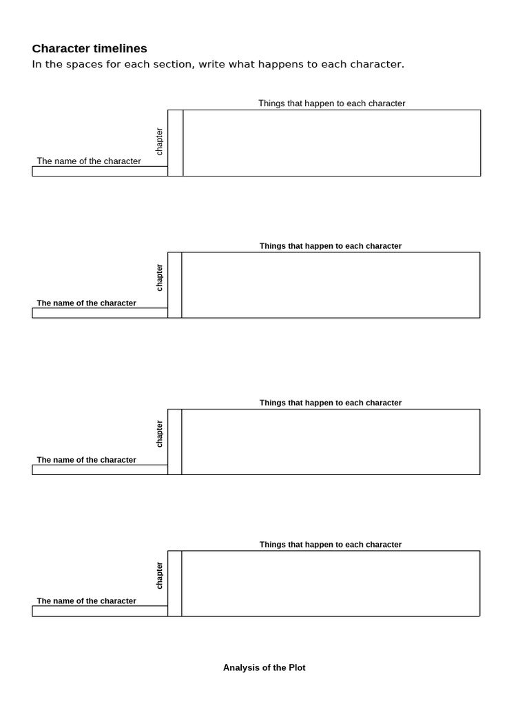 Character timelines | PDF