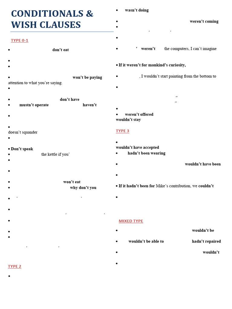 Conditionals and Wish Clauses | PDF