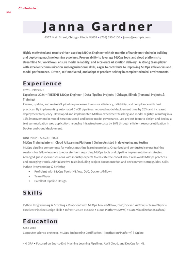 ATS classic HR resume | PDF | Cloud Computing | Machine Learning