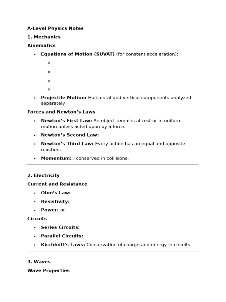 A-Level Physics Study Guide | PDF