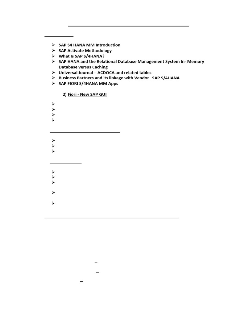 SAP-S4-HANA-Material-Management-Syllabus (1) | PDF | Invoice | Business