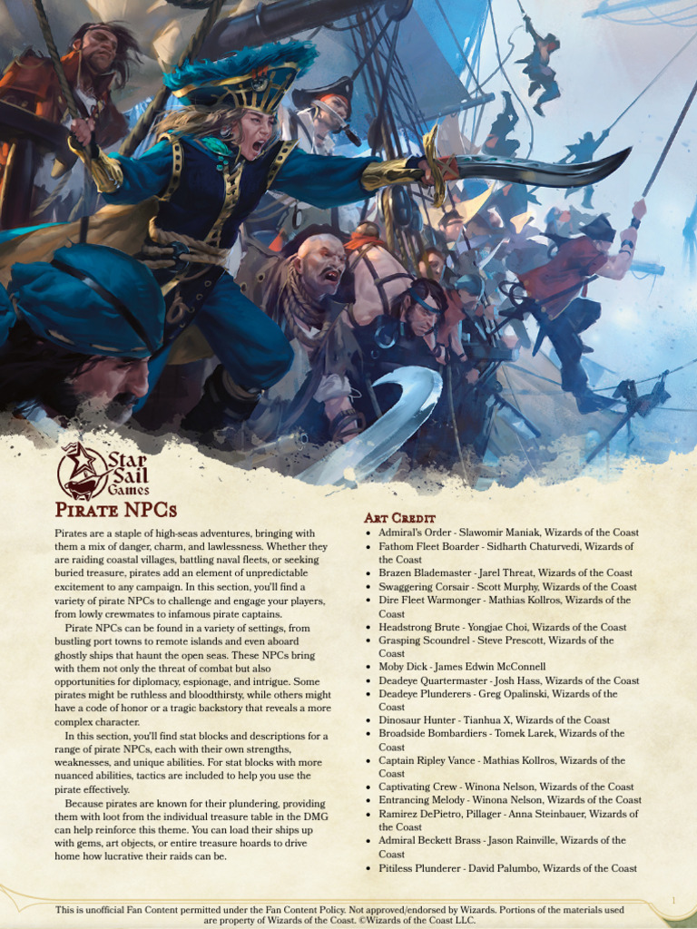 Pirate NPCs | PDF | Artillery