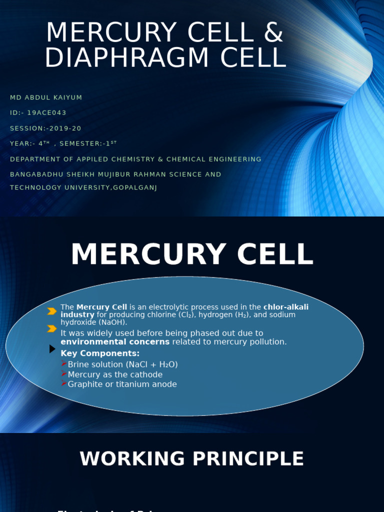 Mercury Cell ^0 Diaphragm Cell | PDF | Chemical Compounds | Chemical ...