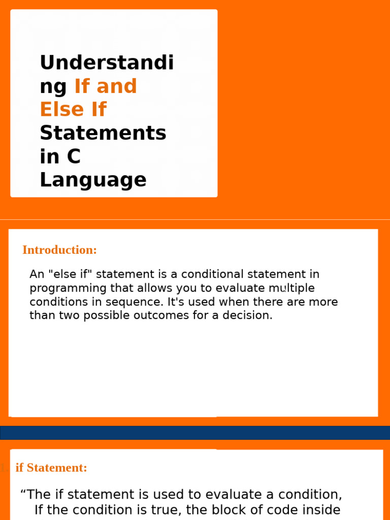 C Language If and Else If Statements | PDF | Software Development ...