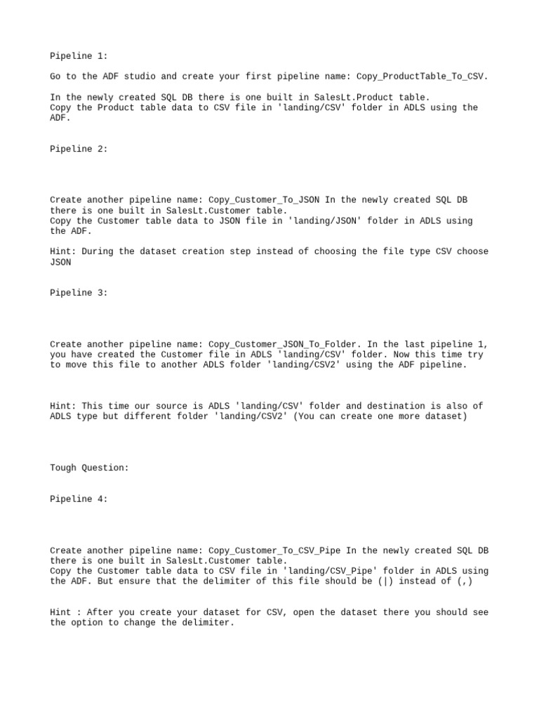 04 Assignment 4 ADF Pipeline 1 | PDF