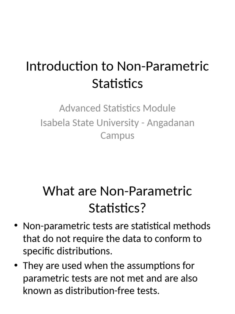 Non-Parametric Stats for Students | PDF